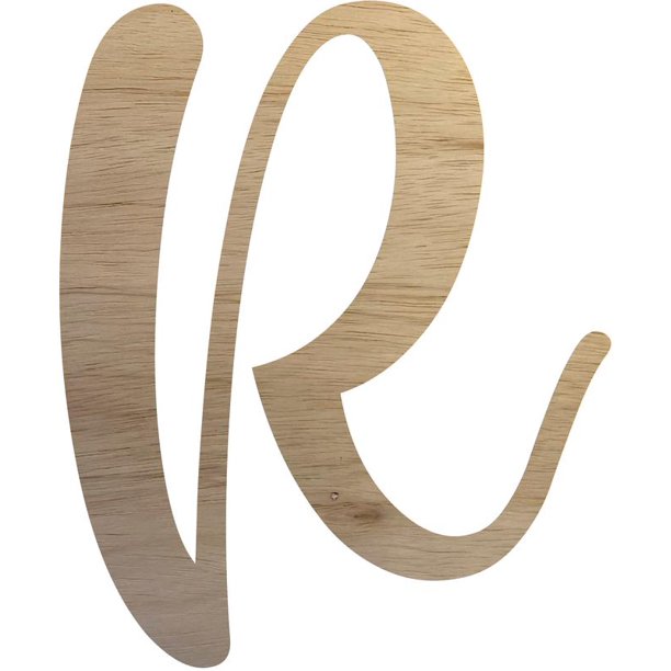Wooden Letter Cursive R, Unfinished 18'' Craft Wood Letter, Paintable ...