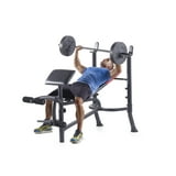 Weider Pro 265 Standard Weight Bench with 80 lb. Vinyl Weight Set ...