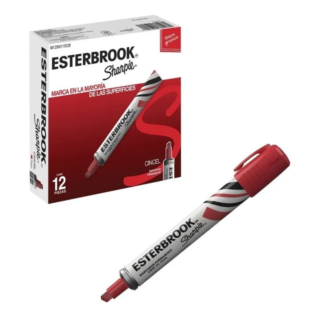 Marcador Permanente Esterbrook C/12 Piezas Rojo Sharpie Unisex ...
