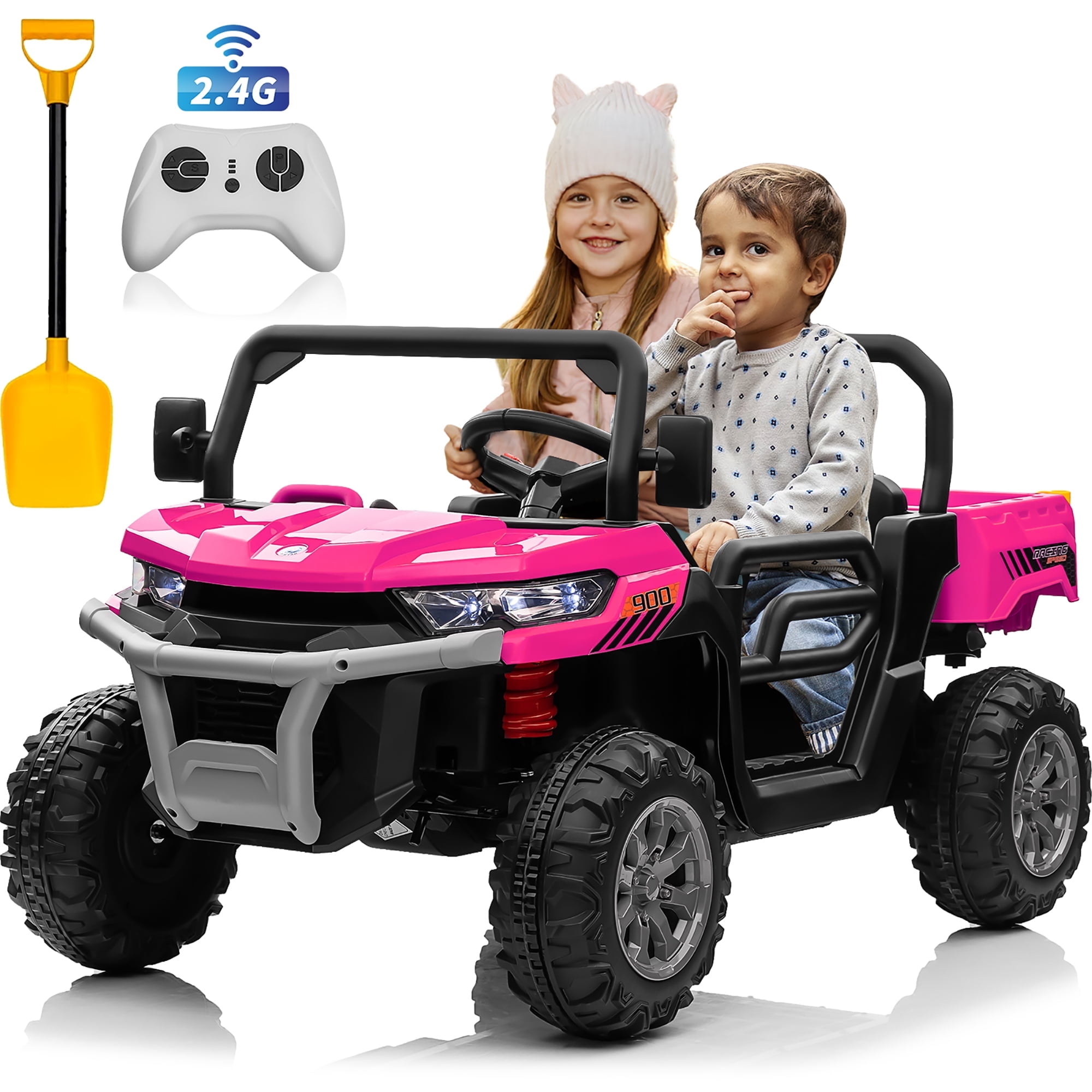 Joyracer 24 Volt Ride on Toys, 4WD Ride on Dump Truck for Kids, 2 ...