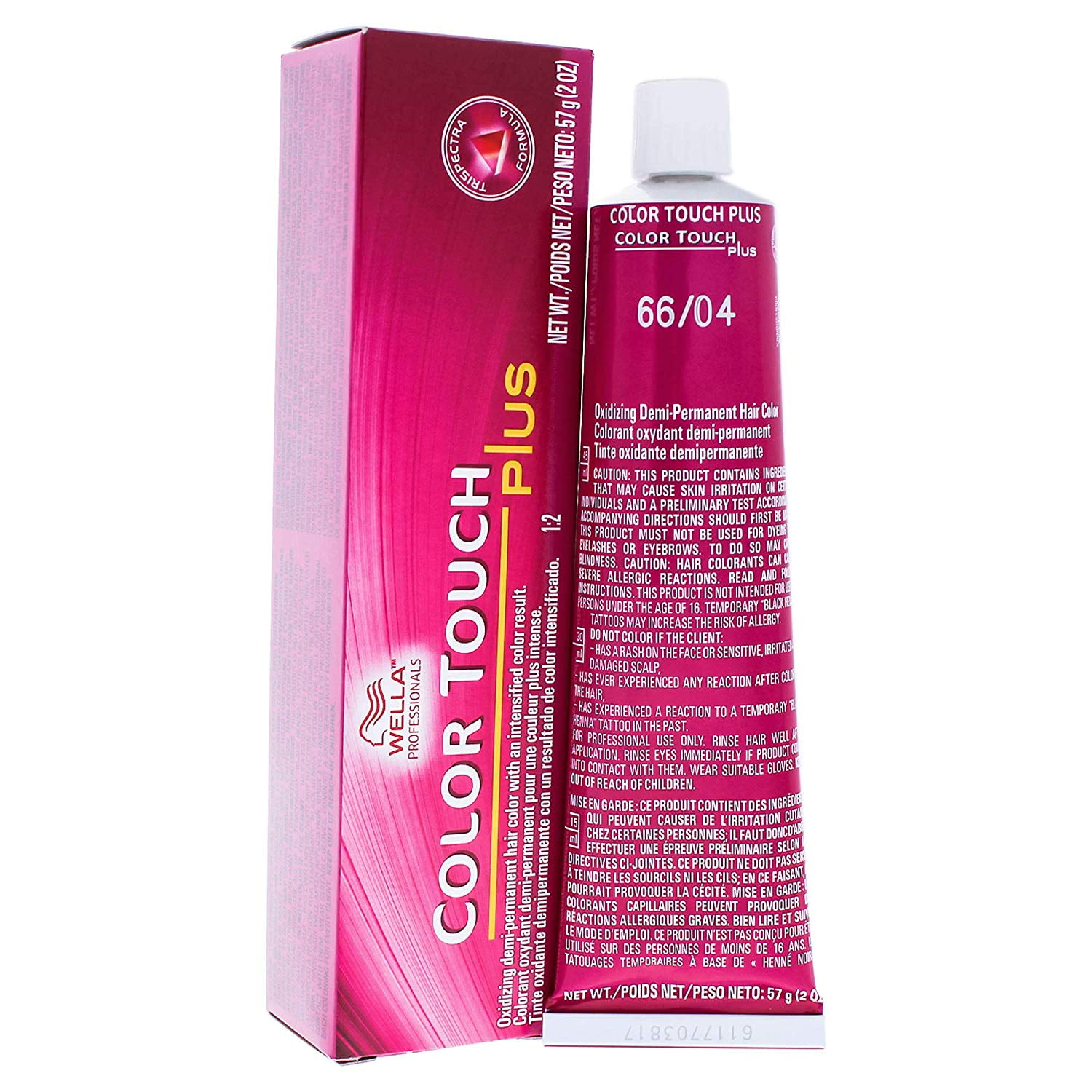 Wella Color Touch Plus Demi-permanent Color - for Unisex, 66 04 Intense ...
