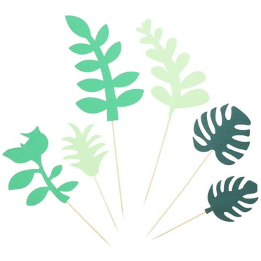 DBOO 7 PCS Tropical Leaves Cake Topper Tropical Wedding Cake Topper ...