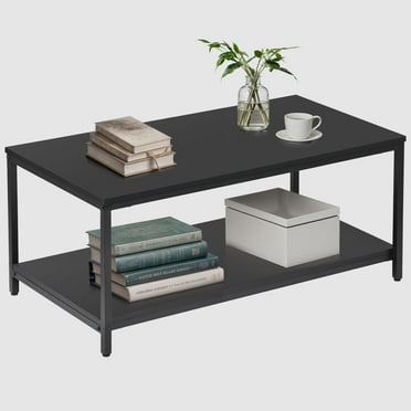 Mainstays Wood Rectangle Coffee Table, Black Finish - Walmart.com
