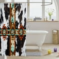 Cowhide Wall Art Black and White Highland Cow Print Bathroom Shower ...