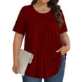 Chalesta Trendy Plus Size Tops, Casual Soft Crew Neck Tunic Shirts ...