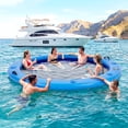 Danrelax 8' Round Inflatable Floating Dock with Cup Holders, Sunchill ...
