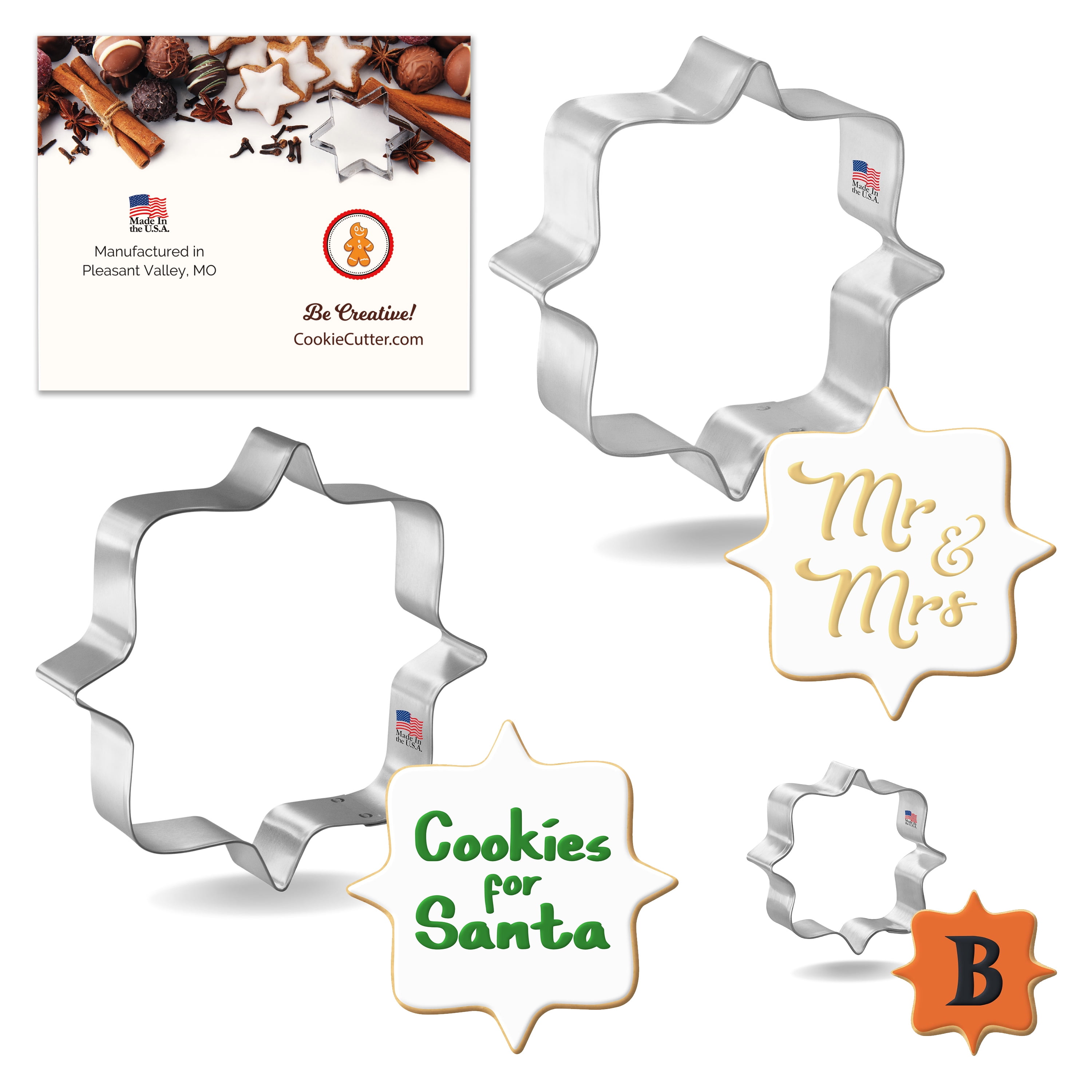 Foose Cookie Cutters 3-Piece Plaque Frames Cookie Cutter Set Metal ...
