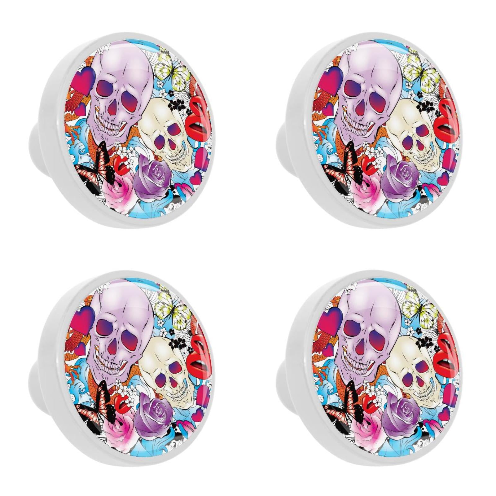 4 Pcs Skull Knobs for Kitchen Cabinet Cupboard Dresser Bookcase Drawer ...