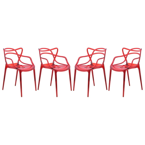 LeisureMod Twain Mid Century Modern Plastic Accent Dining Armchair with ...