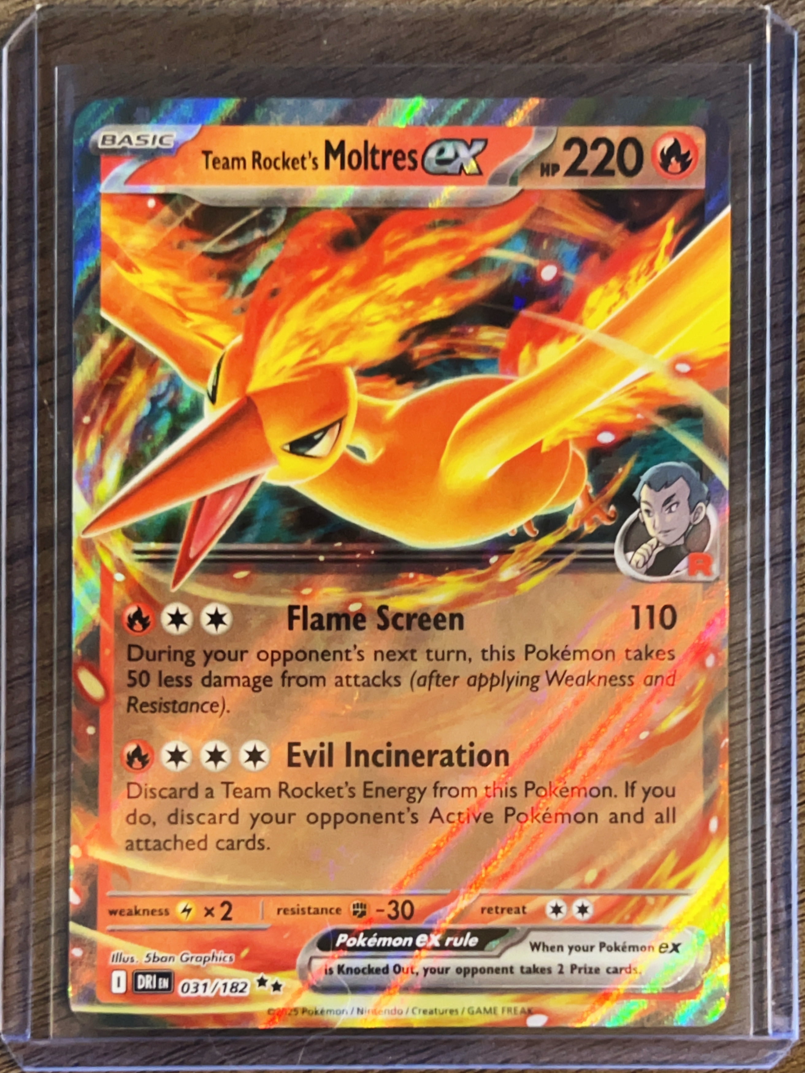 2025 Destined Rivals Team Rocket's Moltres EX Holo Double Rare RR #31/ ...