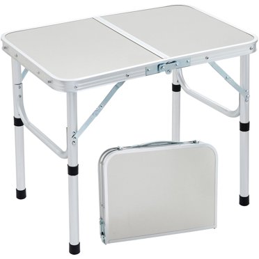 Costway Portable Outdoor Grilling Table - Aluminum Camping Barbecue ...