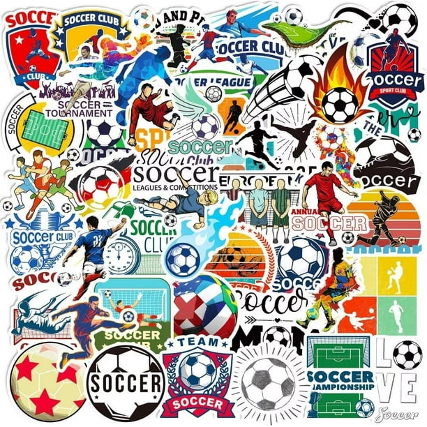 Soccer Stickers 100 PCS Vinyl Waterproof Soccer Sports Stickers for ...