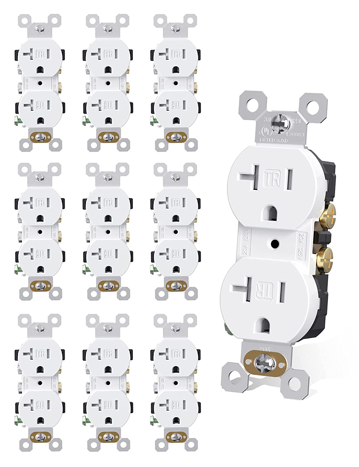 AIDA Duplex Electrical Receptacle Outlets, 20Amp 125V Wall Outlet ...