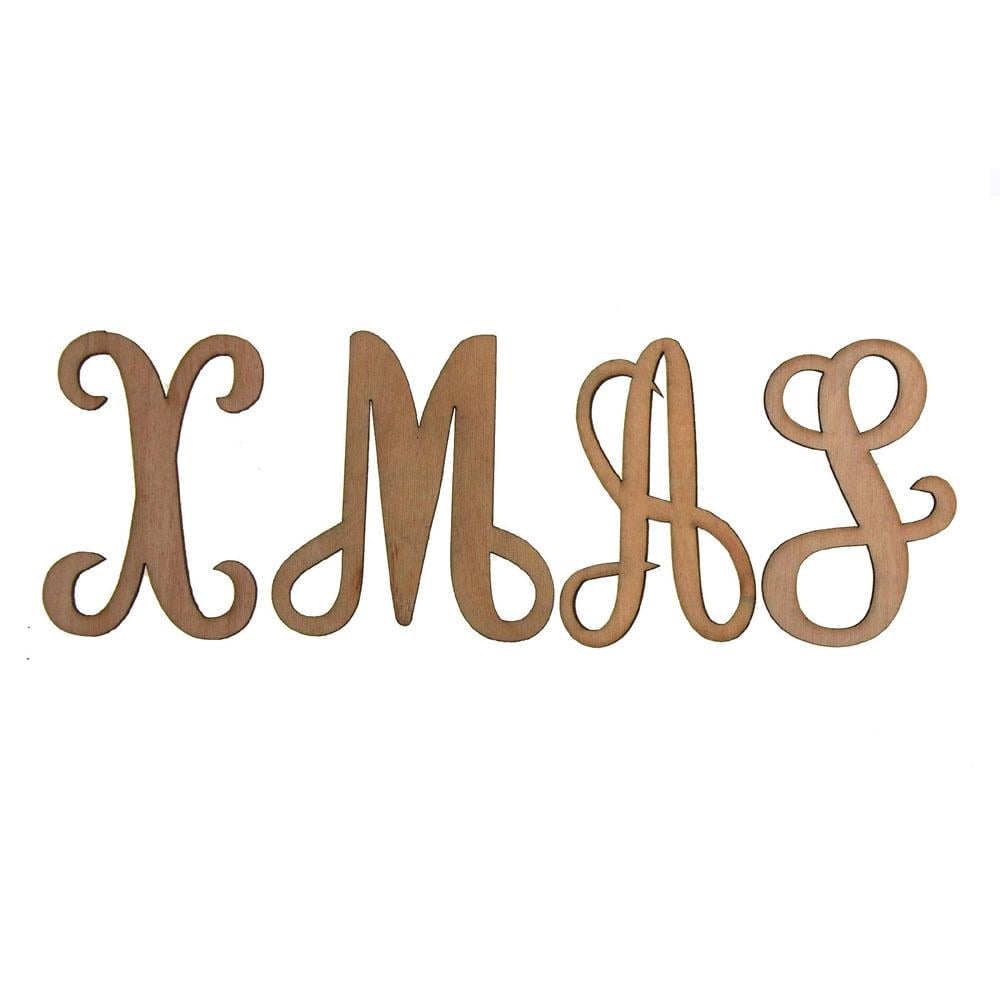 Xmas Wooden Christmas Letter Cut-Outs, Natural, 3-Inch - Walmart.com