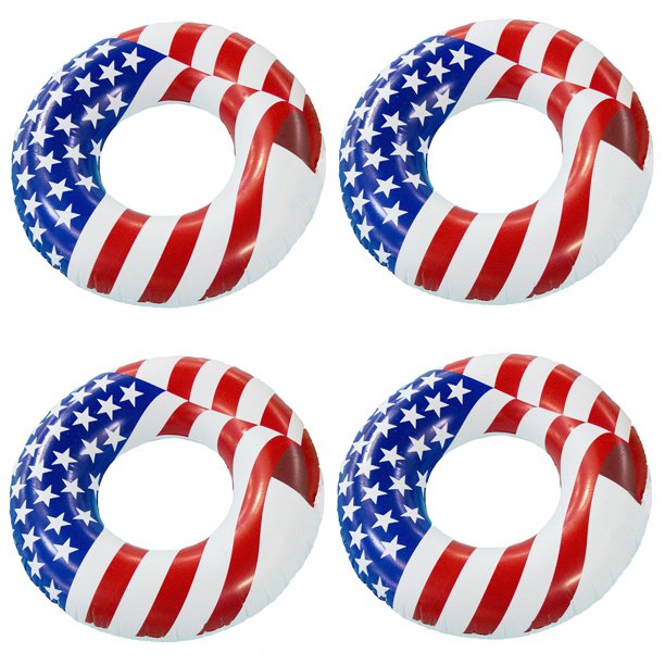 Swimline 36" Inflatable American Flag Swimming Pool and Lake Tube Float ...