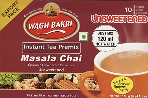 Wagh Bakri Instant Masala Chai Tea Unsweetened - 10 Sachets - Walmart.com