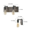 LNC 2-Light Bronze and Brown Wood Farmhouse Bathroom Vanity Light,13.8 ...