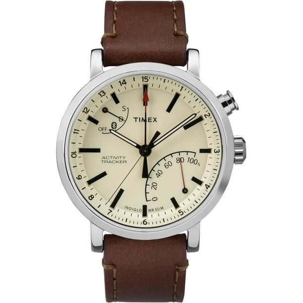 Timex Unisex Metropolitan+ Brown/Silver-Tone/Tan Watch, Leather Strap ...