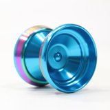 YoYoFactory IQ Yo-Yo - Wide Bi-Metal Performer YoYo (Aqua with Rainbow ...