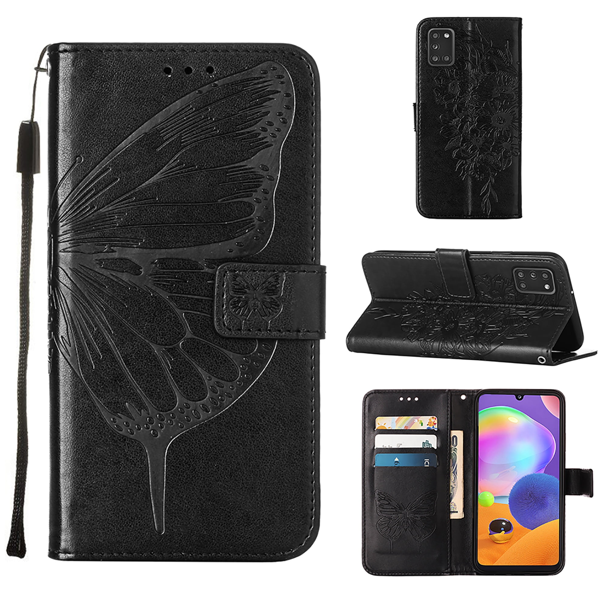 Galaxy A31 Phone Case, Dteck Embossed Butterfly Magnetic Flip PU ...