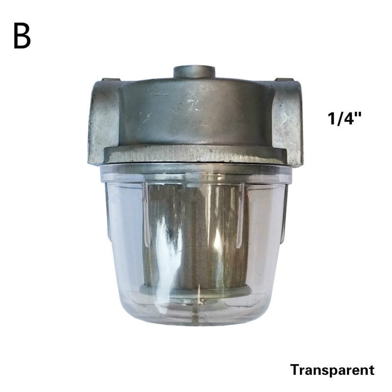 25L/H CX Oil Strainer Filter Full Aluminum Transparent Cup 1/4" 3/8 ...