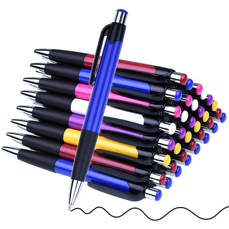 Bulk Pens Tip-top Retractable Ballpoint Pens Black Ink Medium Point ...