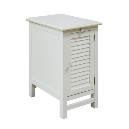 Cape May Cottage White Shutter Door and 1 Pull Shelf Chairside Table ...
