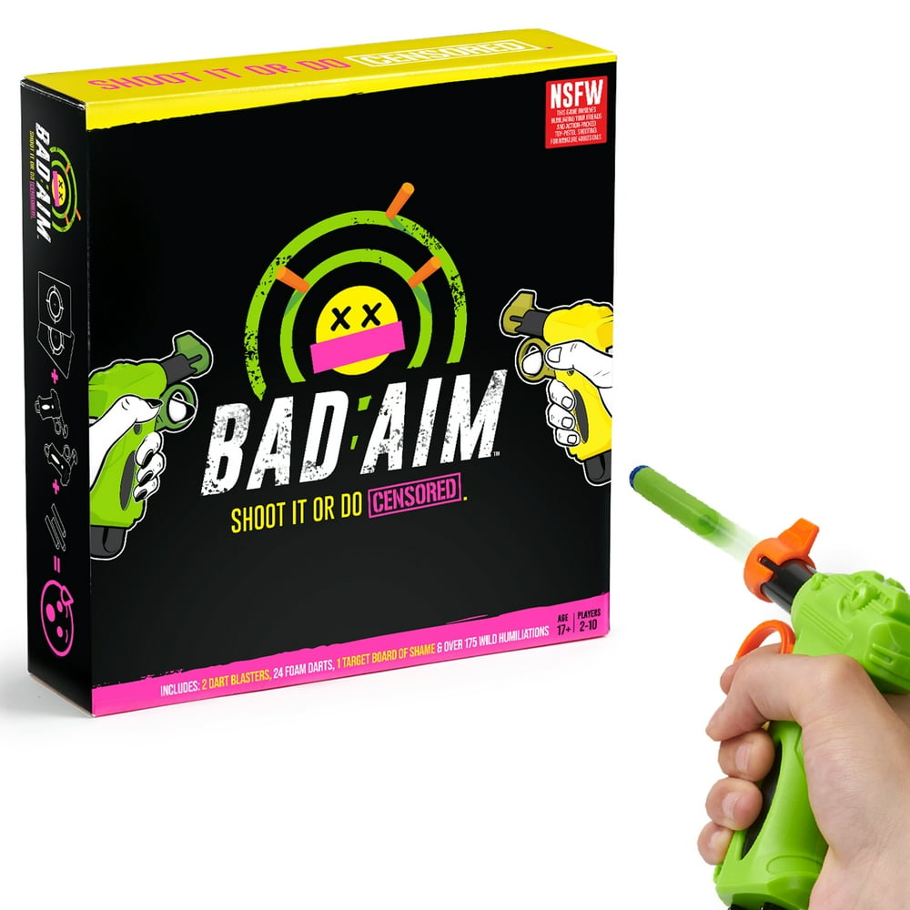 Bad Aim - Party Game - Shoot Cards To Avoid Doing Wild Truths & Dares ...