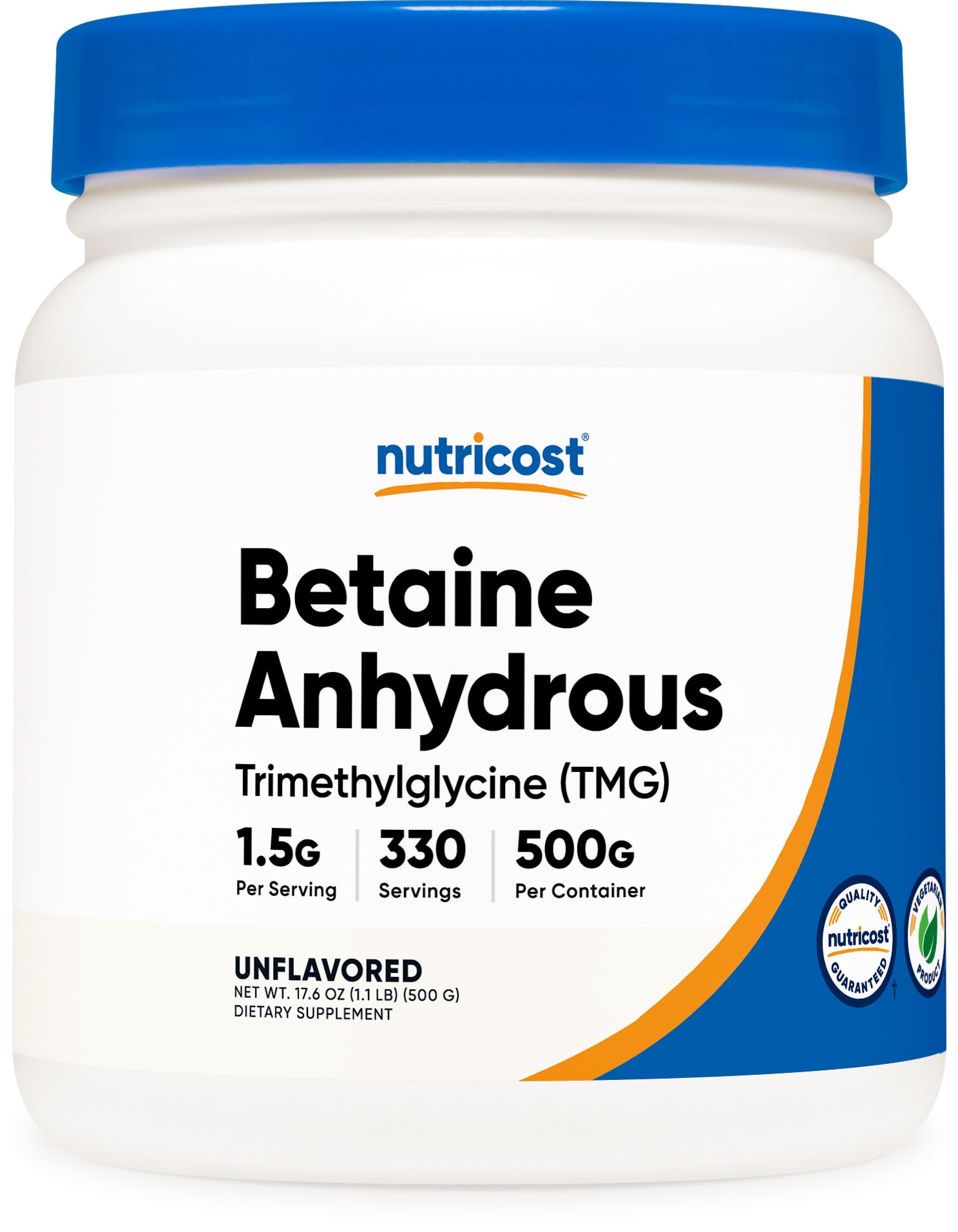 Nutricost Betaine Anhydrous Trimethylglycine (TMG) Powder 500 Grams ...