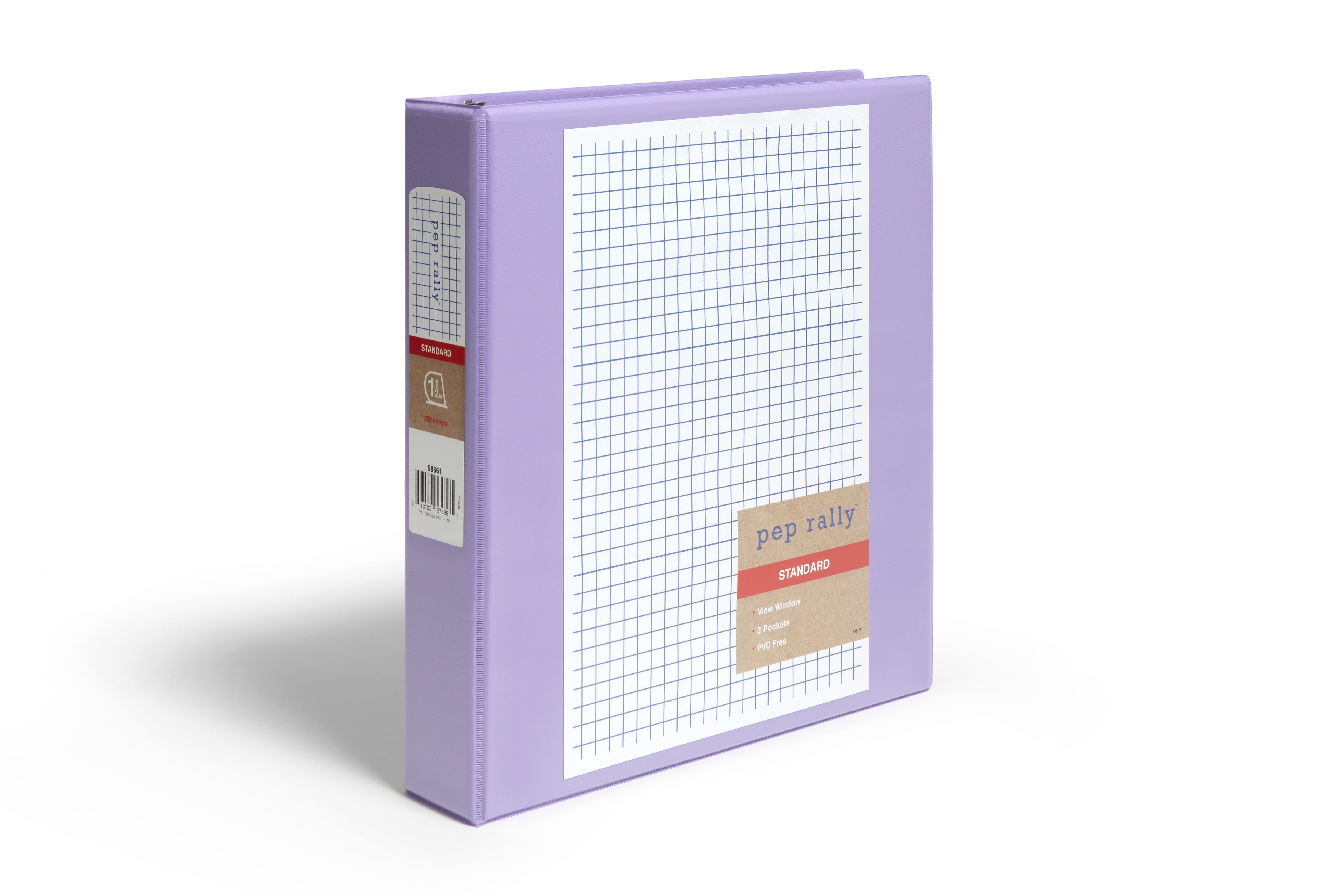 Pep Rally Standard 1 1/2" 3-Ring View Binders Lilac 58661 - Walmart.com