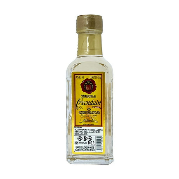 Pack de 4 Tequila Orendain Extra Reposado Mini 45 ml | Bodega Aurrera ...