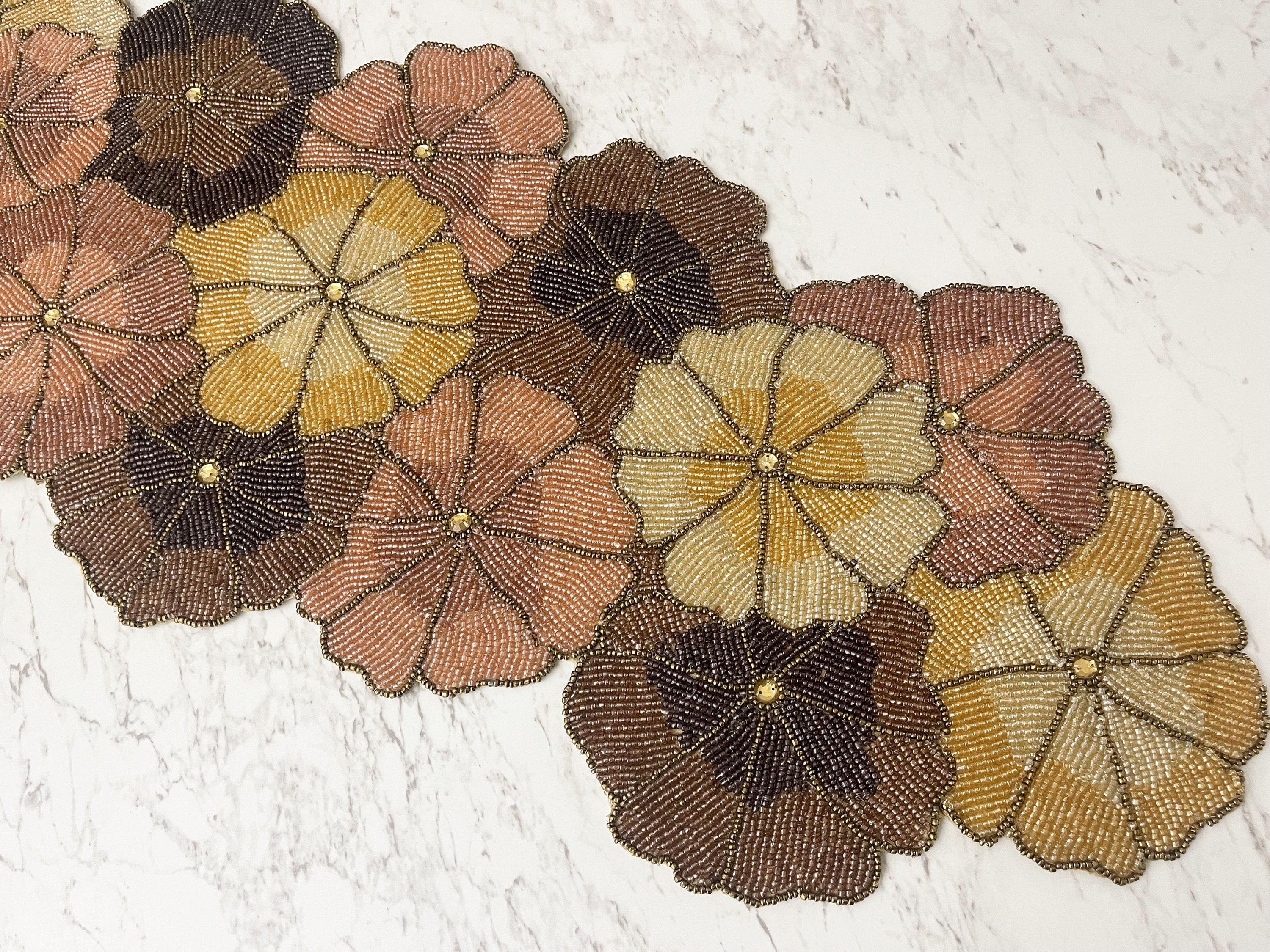 Handmade table runner, floral beaded table runner, 13x36inch - Walmart.com