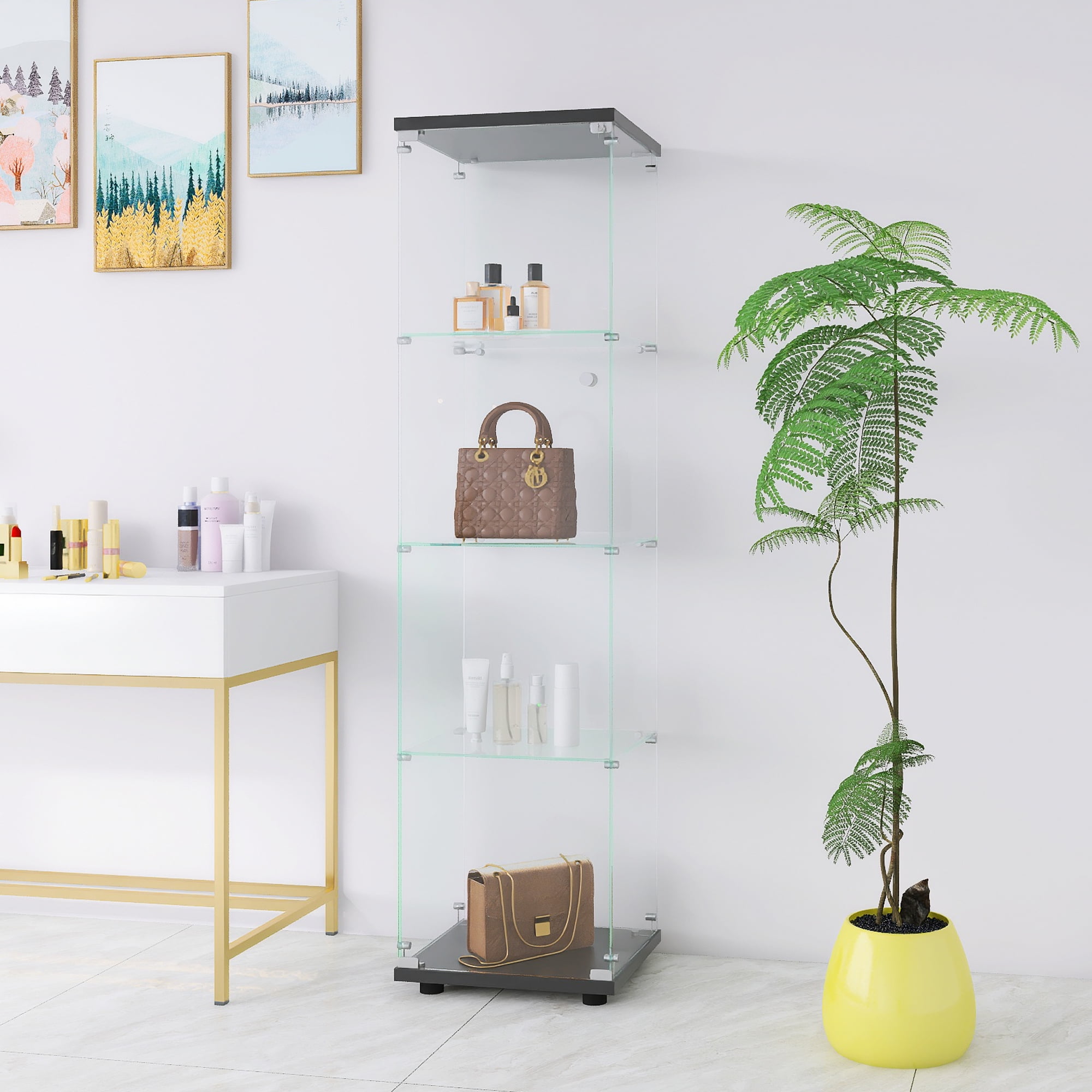 Click here for Noble House Glass Display Cabinet 4 Shelves With D... prices