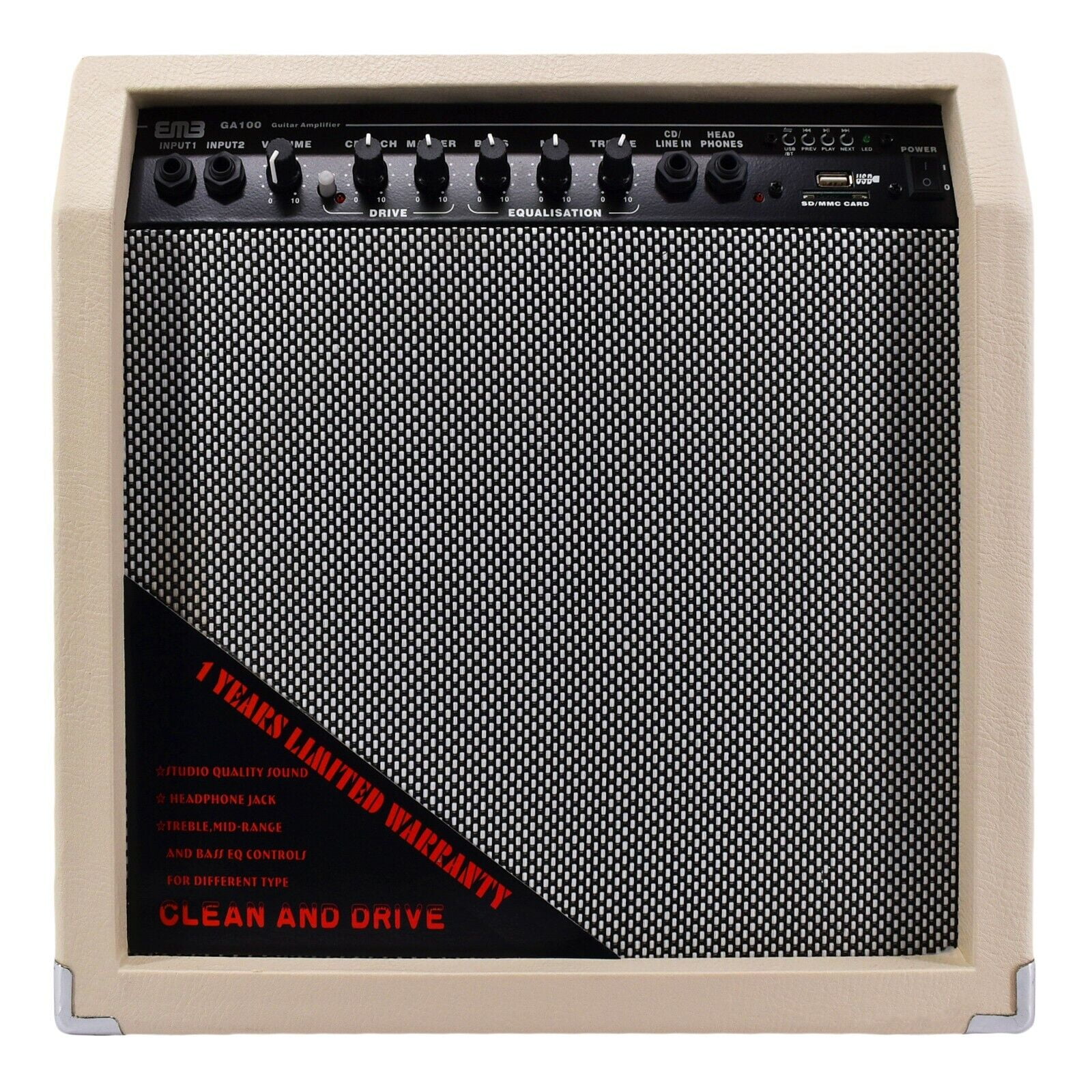 EMB 500 Watts BLUETOOTH Guitar Amplifier Speaker Powerful Cabinet SD ...