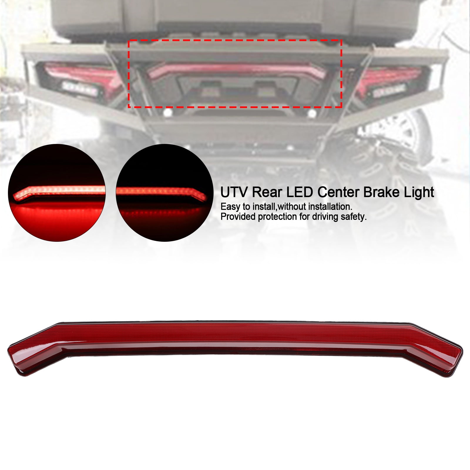 UTV Rear LED Center Brake Light For Polaris RZR RS1 TURBO Sportsman ...