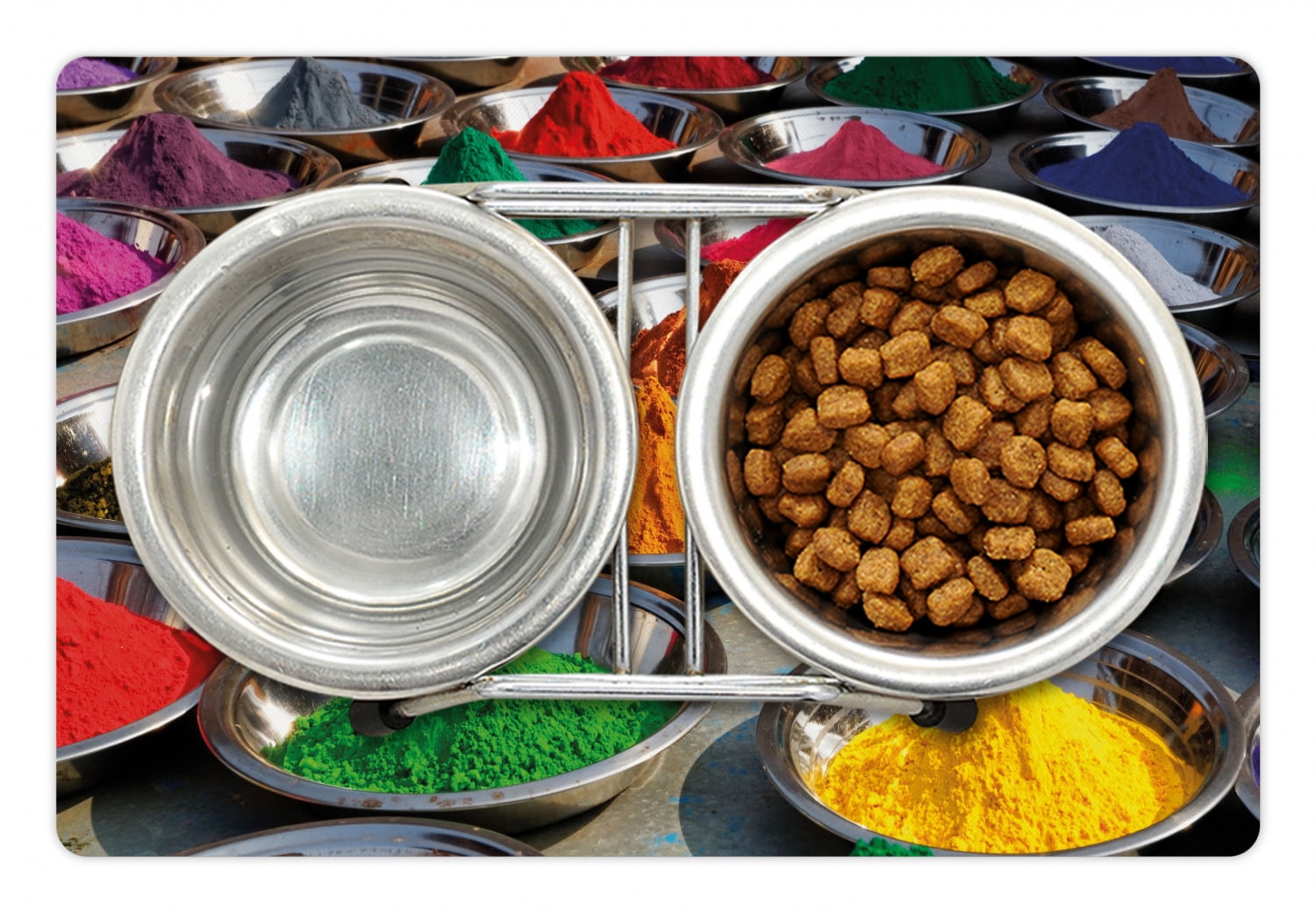 Spice Pet Mat for Food and Water, Colorful Tika Powders in a ...