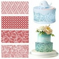 Clinaoy Cake Stencil Leaves Design Non-stick Hollow-carved Flexible ...