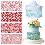 Clinaoy Cake Stencil Leaves Design Non-stick Hollow-carved Flexible ...
