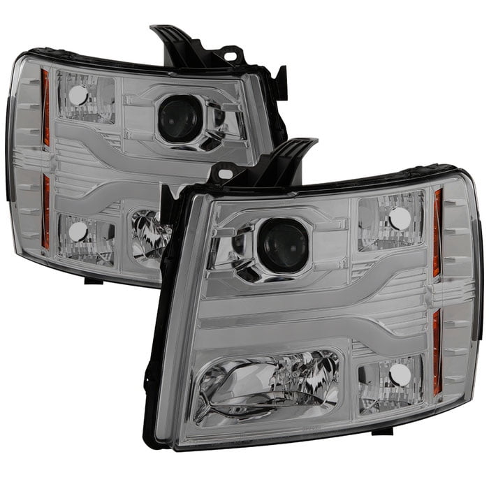 For 07-13 Chevy Silverado 1500 Sonar Light Bar DRL Projector Headlights ...
