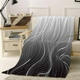 Fleece Blanket Black Ripple White Abstract Line Blankets, Soft Cozy ...