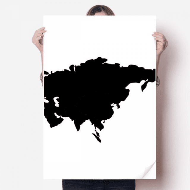 Red Asia Illustration Map Pattern Sticker Decoration Poster Playbill ...
