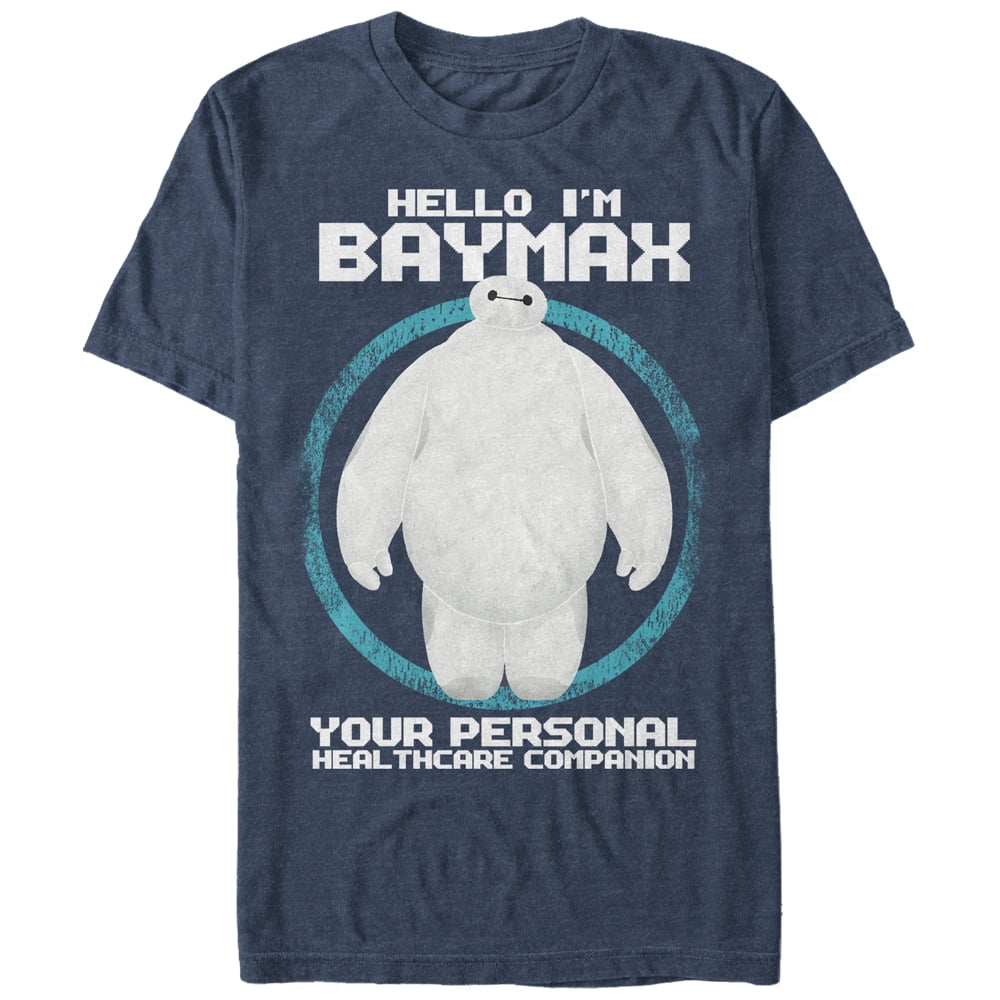 Men's Big Hero 6 Hello I'm Baymax Graphic Tee Navy Blue Heather Small ...