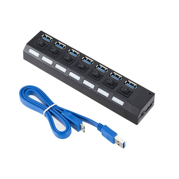 HUB USB 3.0 Elegate 7 Puertos Alta Velocidad Con Switch Independiente | Bodega Aurrera en línea
