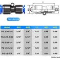 FRKSMD-Blue Straight Reducing 1/8" Tube OD x 1/4" Tube OD Tube OD Push ...