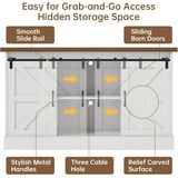SELOOYE 55-75 Gallon Fish Tank Stand with Sliding Barn Doors & Power ...