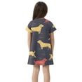 BZSMCE Short Sleeve dress Dress Casual Cotton Dresses-Retro Dog ...