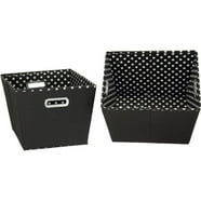 Household Essentials Small Decorative Storage Bins, 2pk, Black and ...