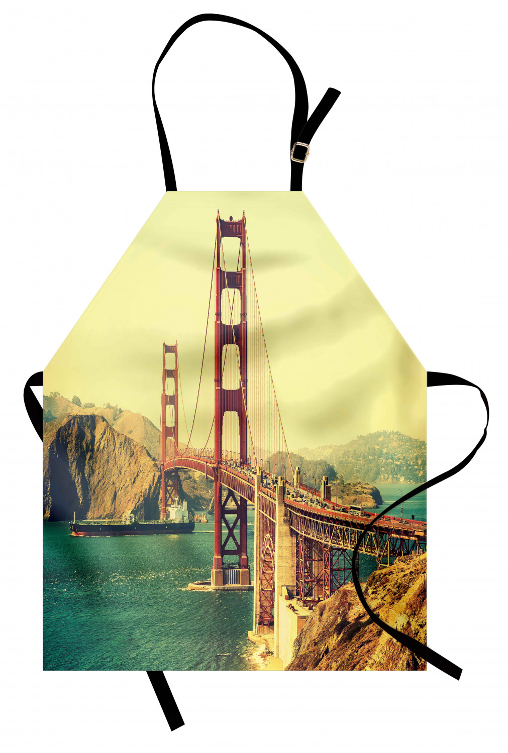 Vintage Apron Old Film Featured Golden Gate Bridge Suspension Urban ...