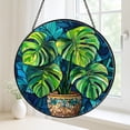Botanical Monstera Design Stained Glass Style Suncatcher – Window ...
