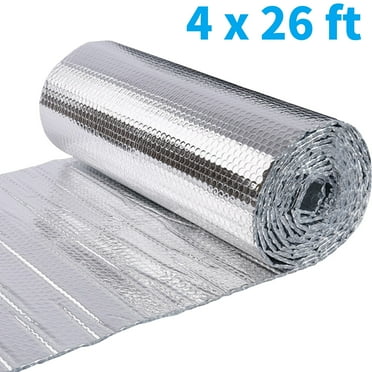 Ymokee 65.6' x 4' Bubble Reflective Insulation Roll, Aluminum Foil ...